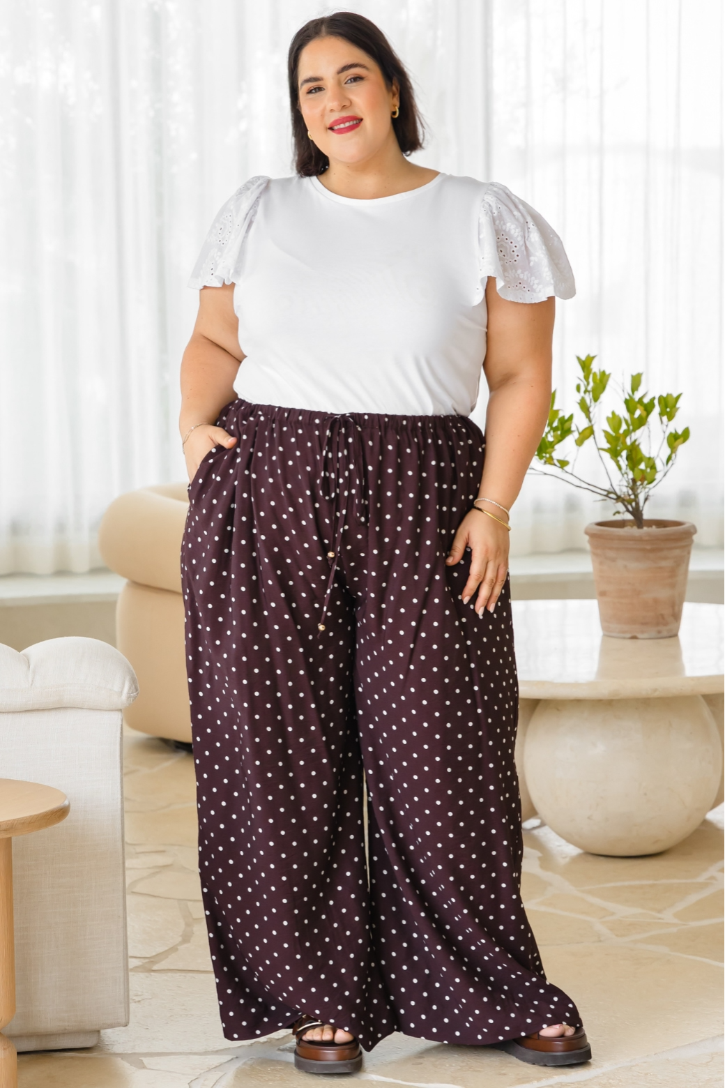 Arlene Broderie Sleeve Tshirt White – Orange Sherbet Boutique