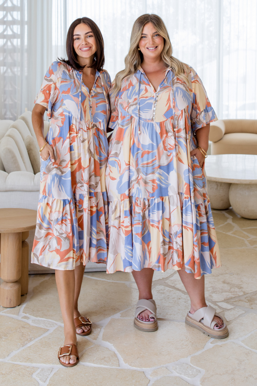 Brinkley Midi Dress Dreamstate Print – Orange Sherbet Boutique