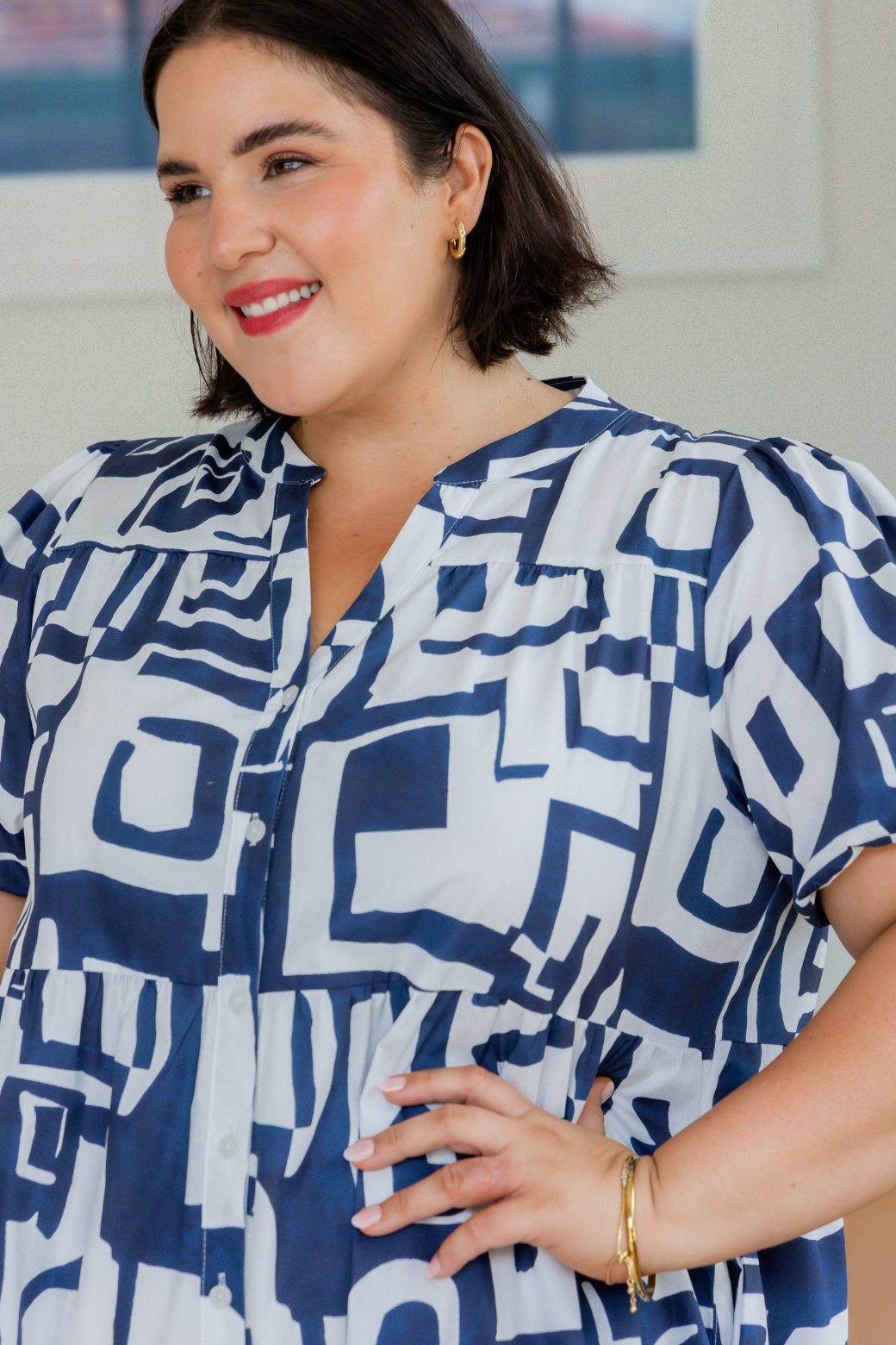 Callie Dress Fes Print Navy – Orange Sherbet Boutique