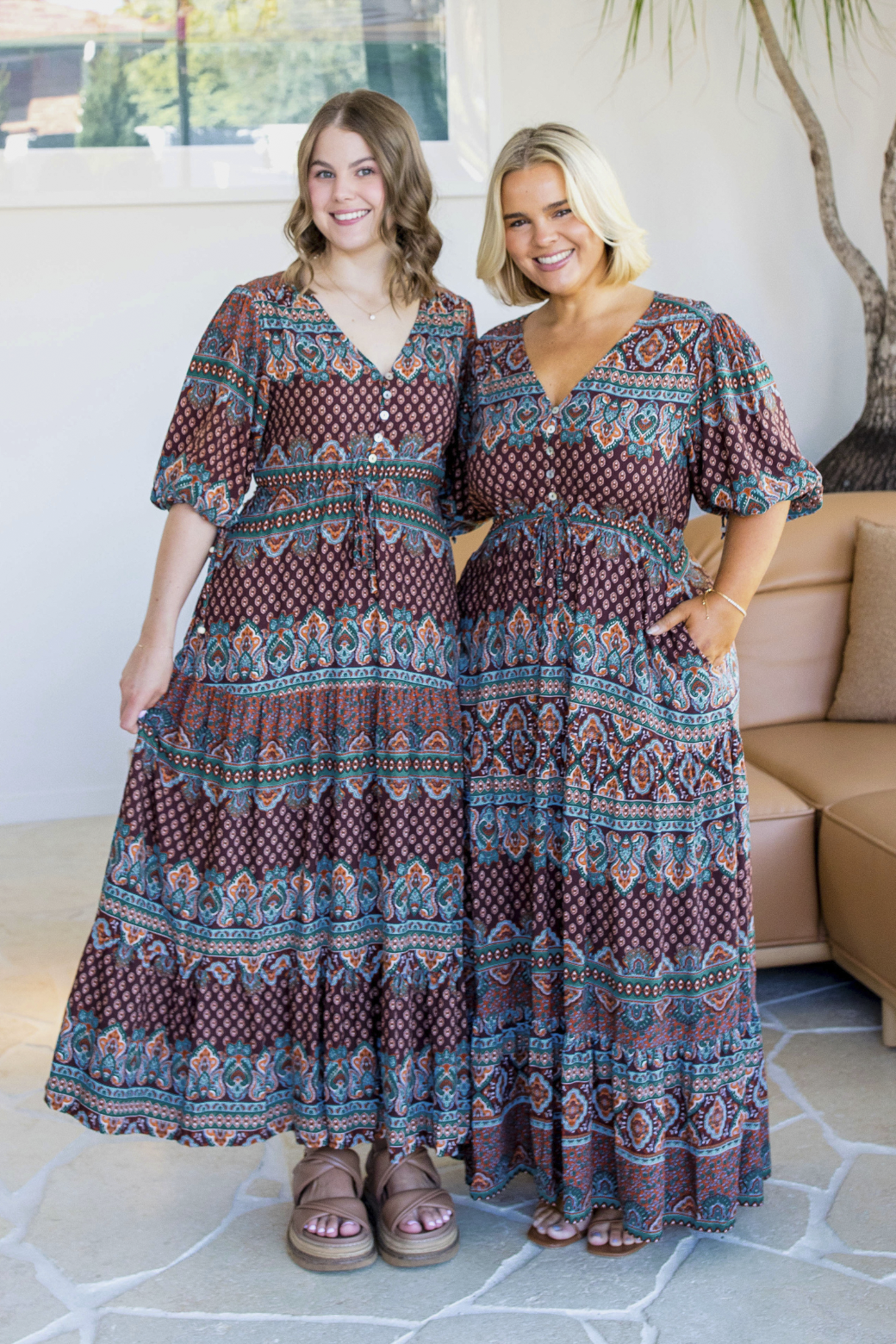 Cody Maxi Dress Lily Print Chocolate – Orange Sherbet Boutique