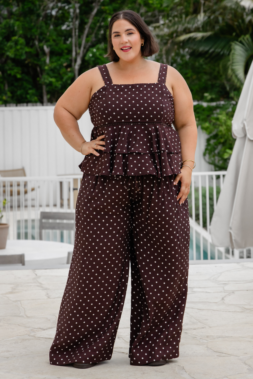 Caris Top Bitter Choc Mini Spot – Orange Sherbet Boutique