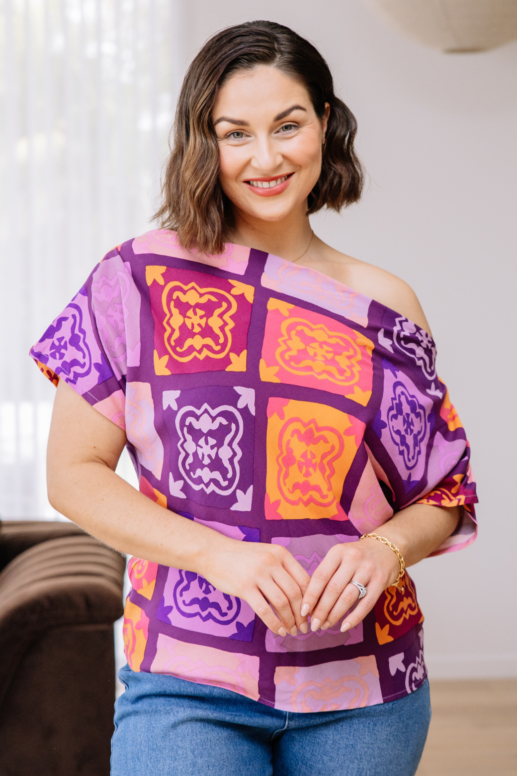 Final Sale | Nadia Top Alara Print Burgundy – Orange Sherbet Boutique